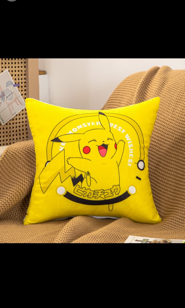 pikachu cushion cover only, Furniture & Home Living, Home Decor ...