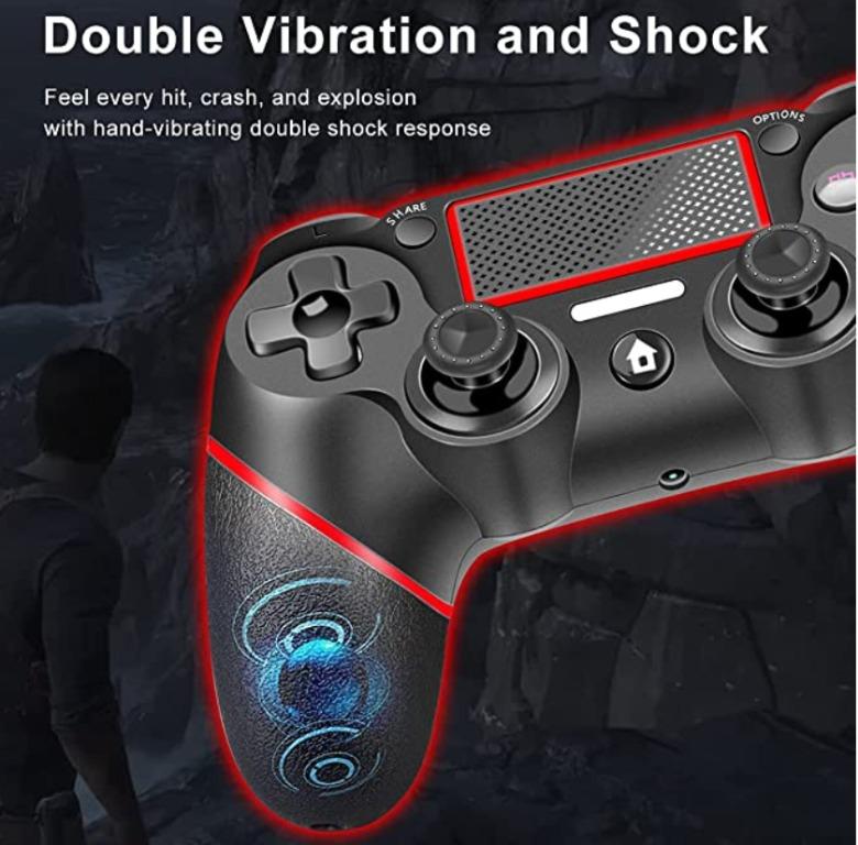 PS4 Wireless Controller with Dual Shock, Motion Sensors, Stereo Headset ...