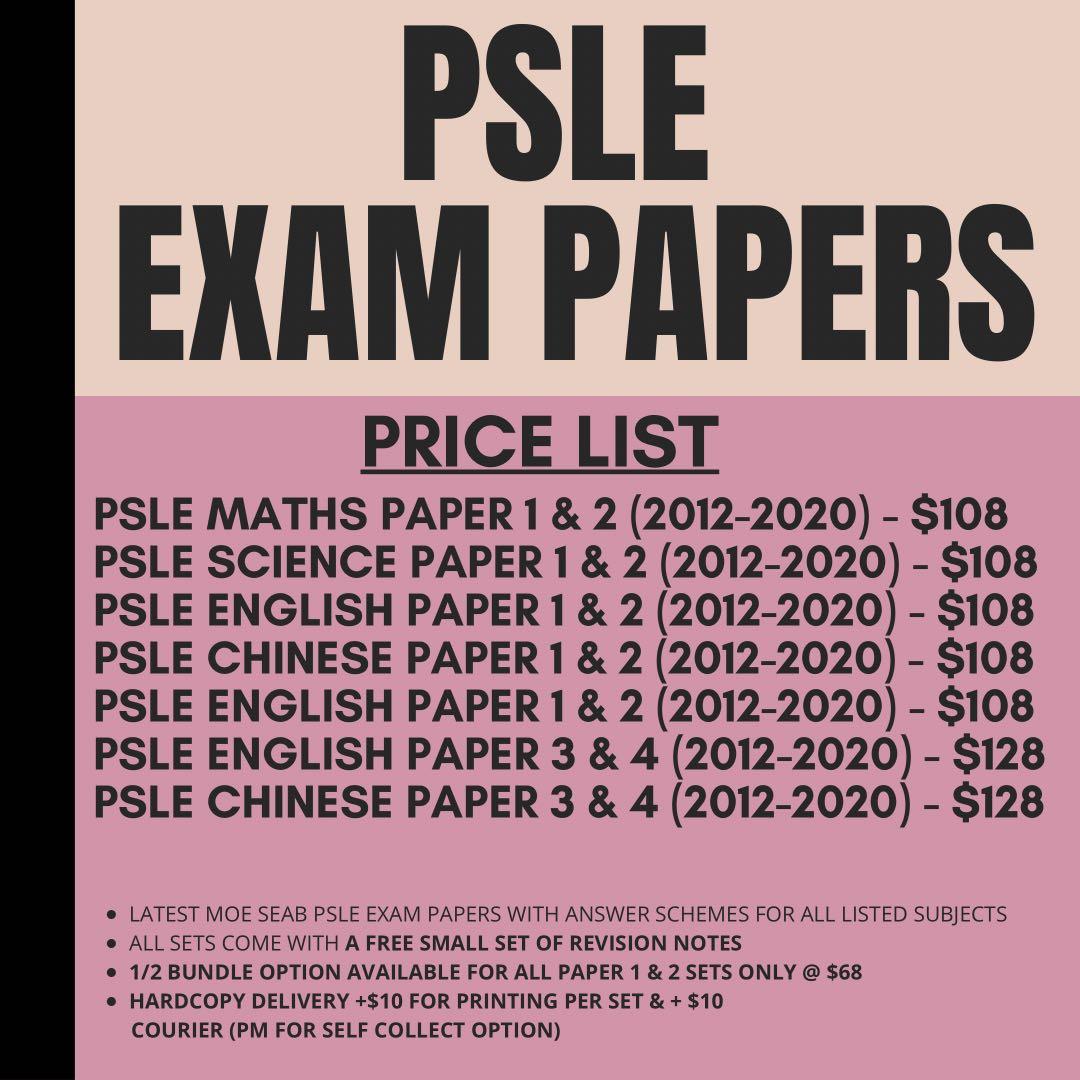 PSLE Exam Papers All Subjects with Answer Schemes (2012-2020) + Mini ...