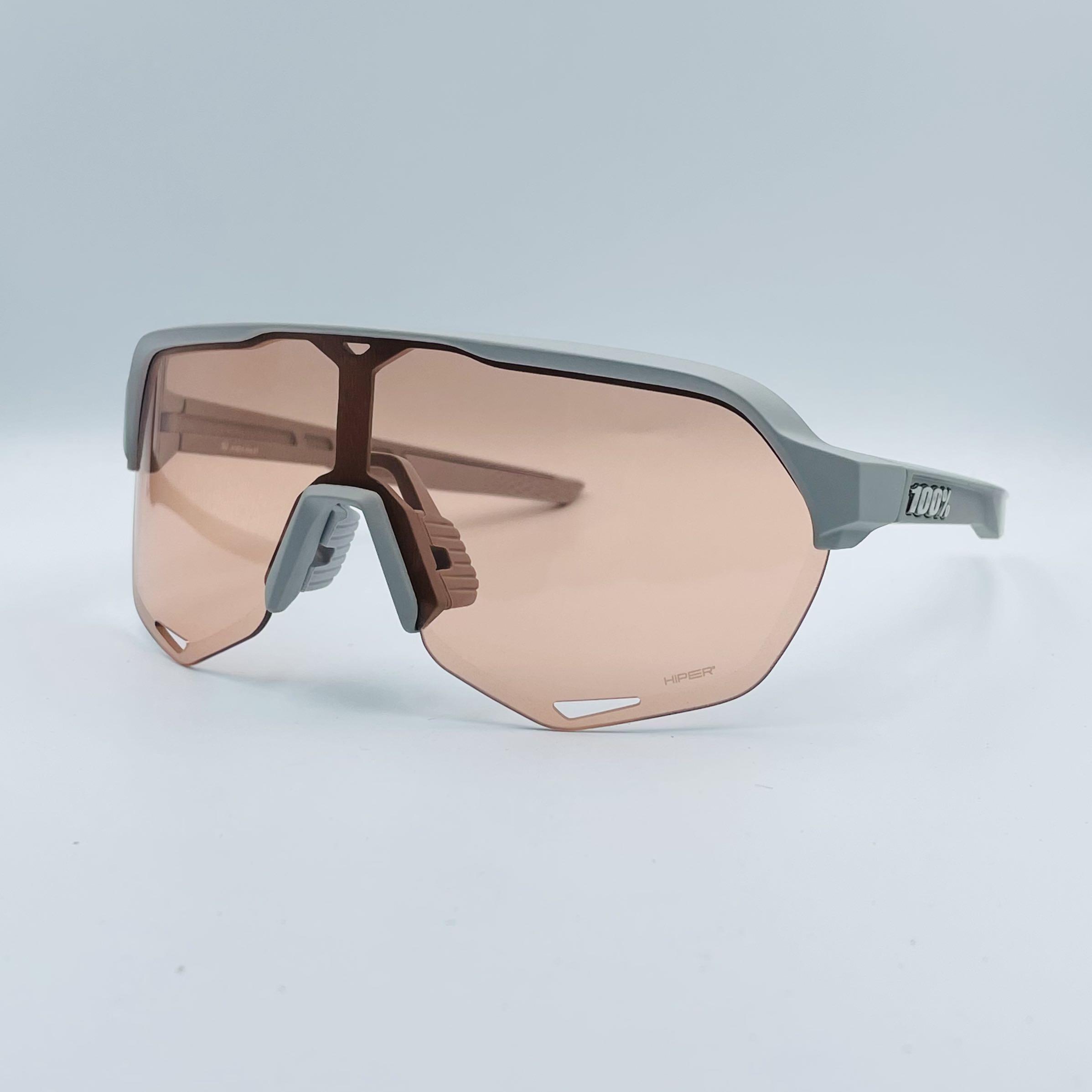 Ride 100% S2 Soft Tact Stone Grey HiPER Coral + Smoke lens, Men's ...