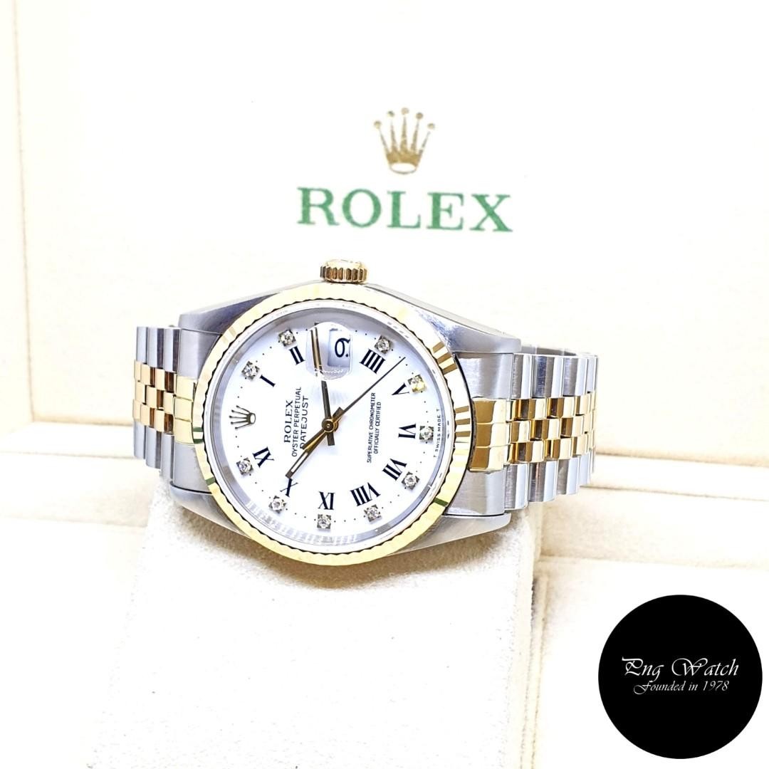 (NOT AVAILABLE) Rolex Oyster Perpetual 18K Half Gold White Roman ...
