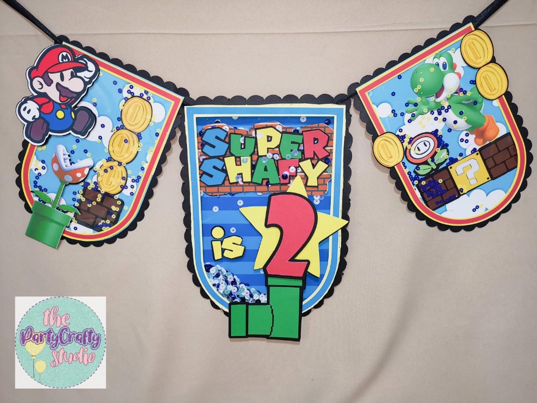Super Mario - Birthday Banner / Creative Banner / High chair Banner ...
