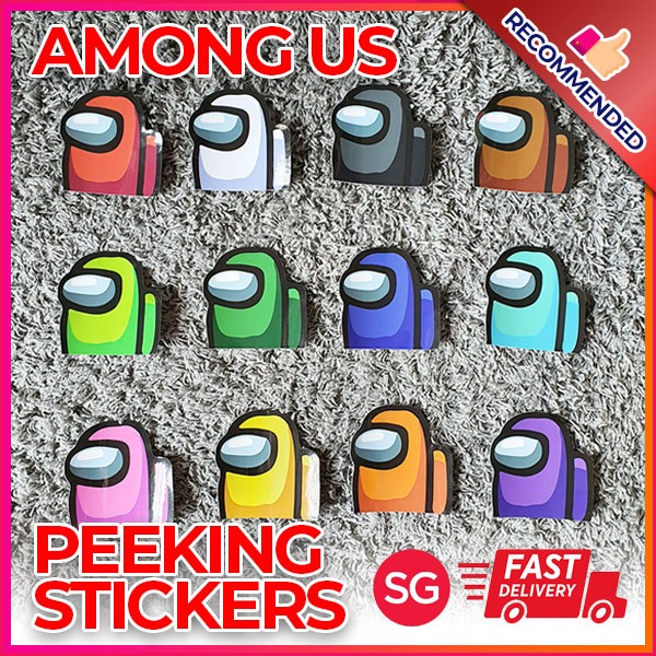 Sus Among Us Peeking Sticker Decal - Big Removable Sticker and ...