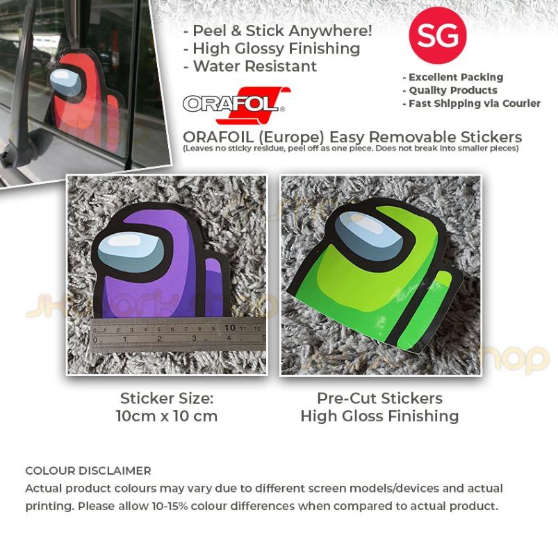 Sus Among Us Peeking Sticker Decal - Big Removable Sticker and ...