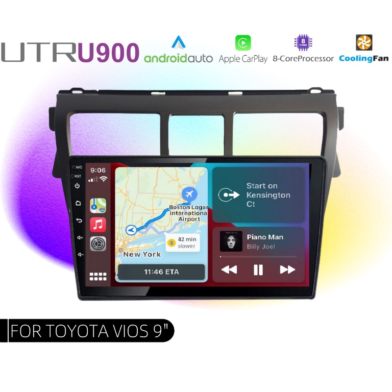 HIGH END TOYOTA VIOS 9 INCH 8 CORE ANDROID 11 PLAYER ANDROID HEAD UNIT ...