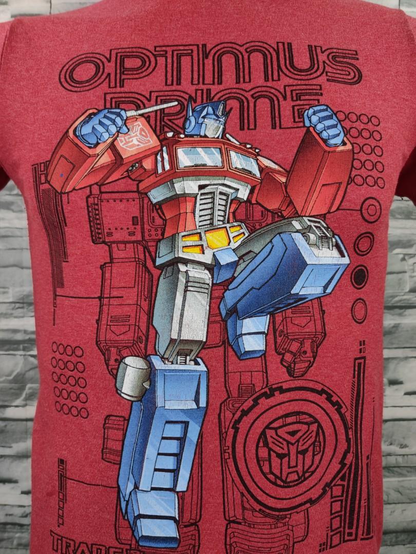 Transformer Optimus Prime Maroon Shirt, Men's Fashion, Tops & Sets ...