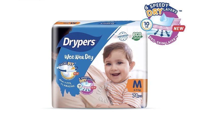 Drypers Wee Wee Dry Diapers M Size (Opened), Babies & Kids, Bathing ...