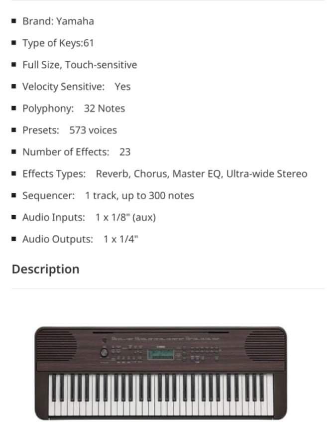 YAMAHA PSRE 360, Hobbies & Toys, Music & Media, Musical Instruments on ...