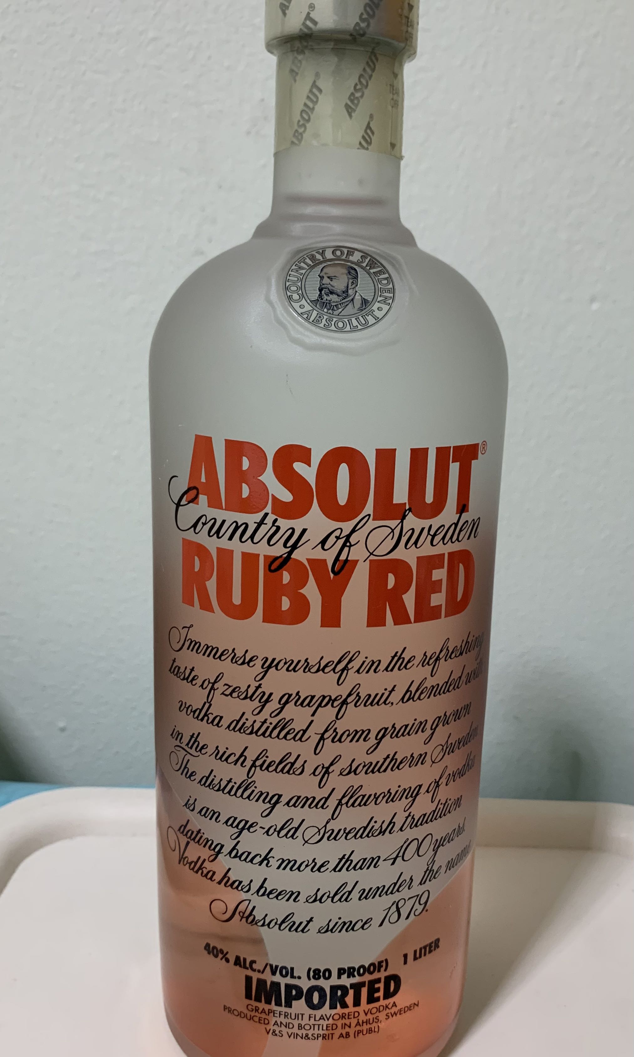 1 Litre Absolute Red Ruby, Food & Drinks, Beverages on Carousell