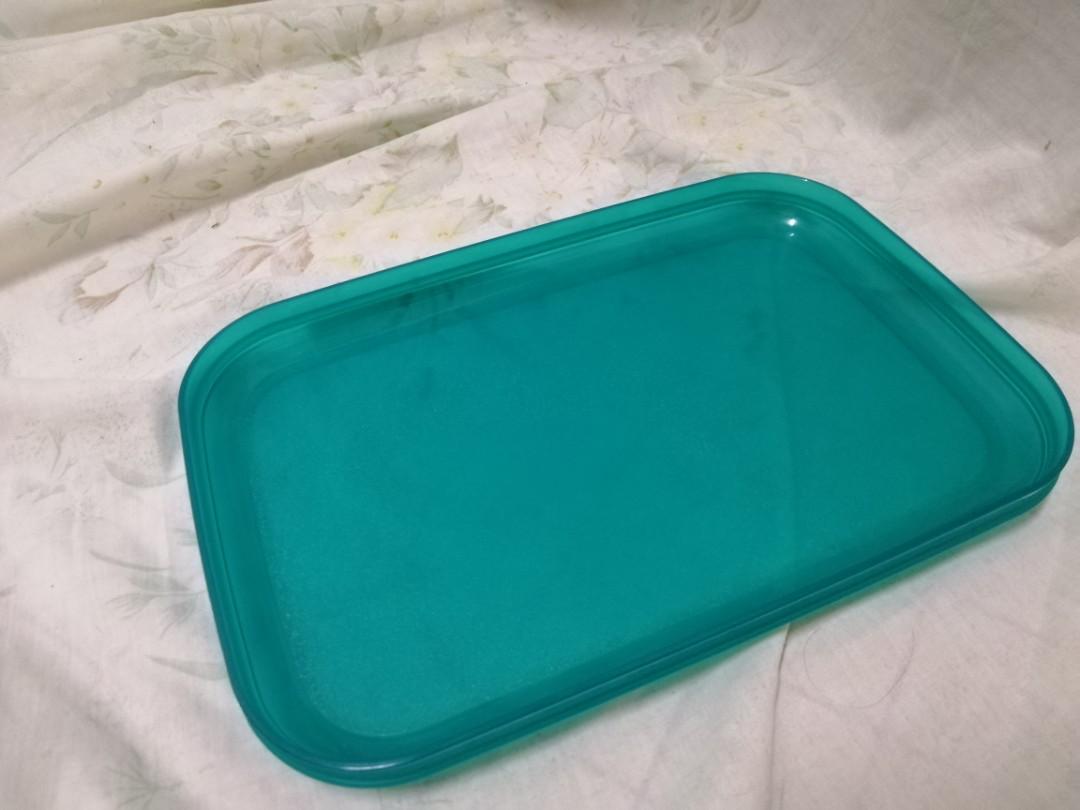 2 Tupperware Rectangular Stackable Plates Trays (Turquoise), Furniture ...