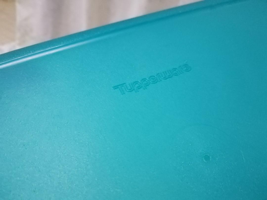 2 Tupperware Rectangular Stackable Plates Trays (Turquoise), Furniture ...