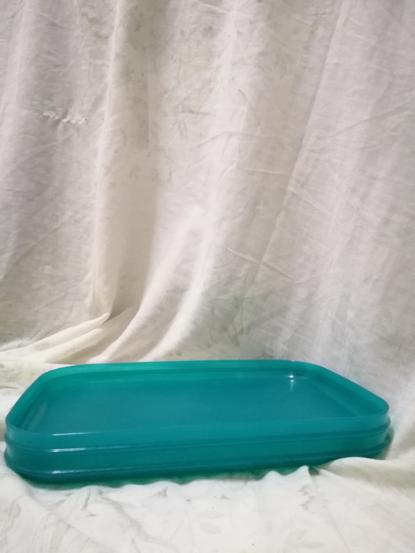 2 Tupperware Rectangular Stackable Plates Trays (Turquoise), Furniture ...