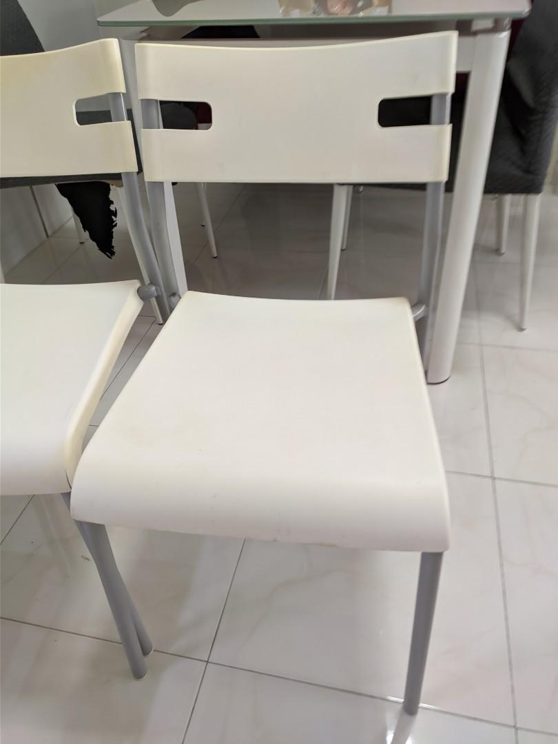 4x IKEA stackable chairs, Furniture & Home Living, Furniture, Chairs on ...