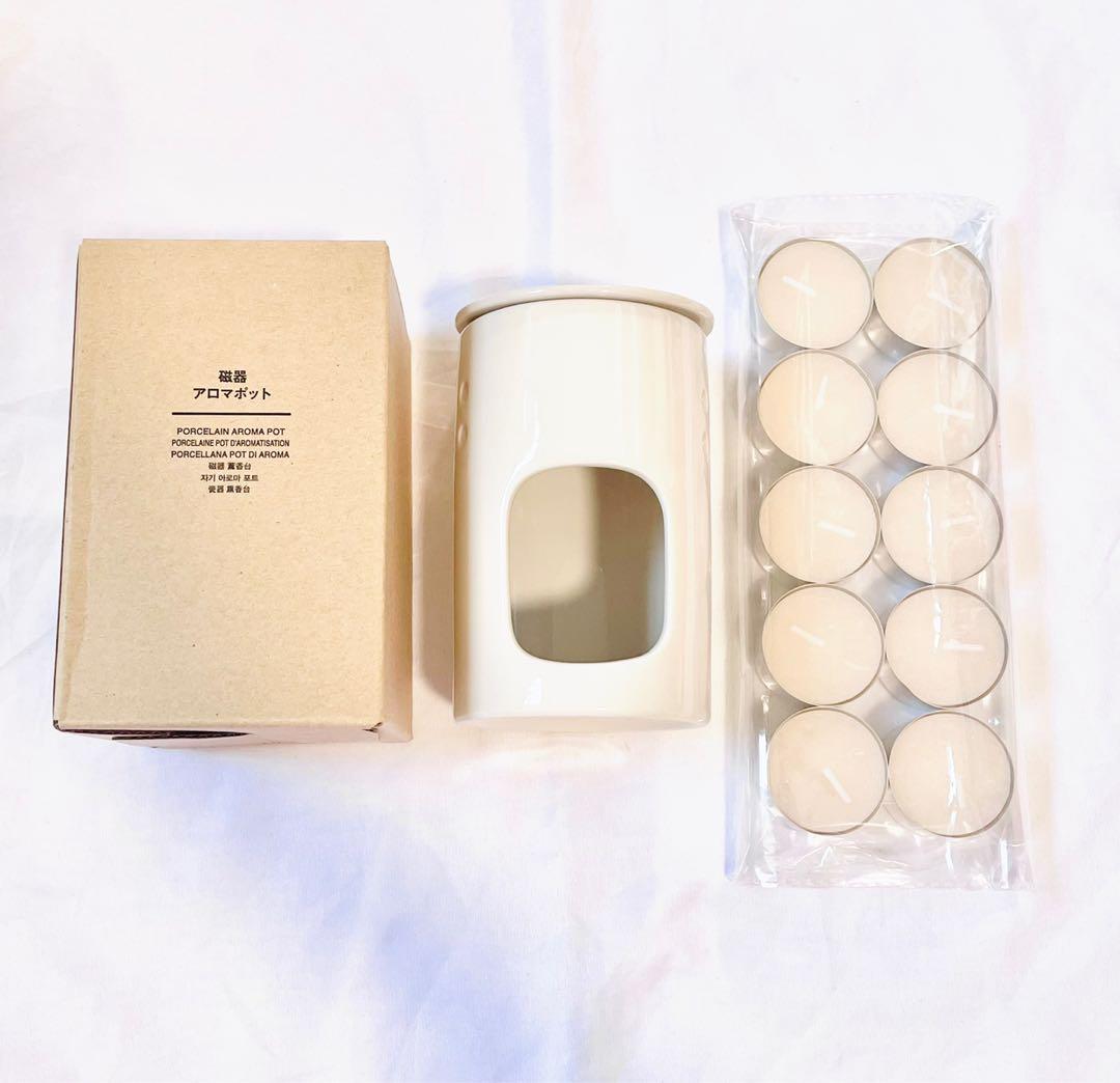 Muji Porcelain Aroma Pot Burner Scent Diffuser + Pack of Candles ...