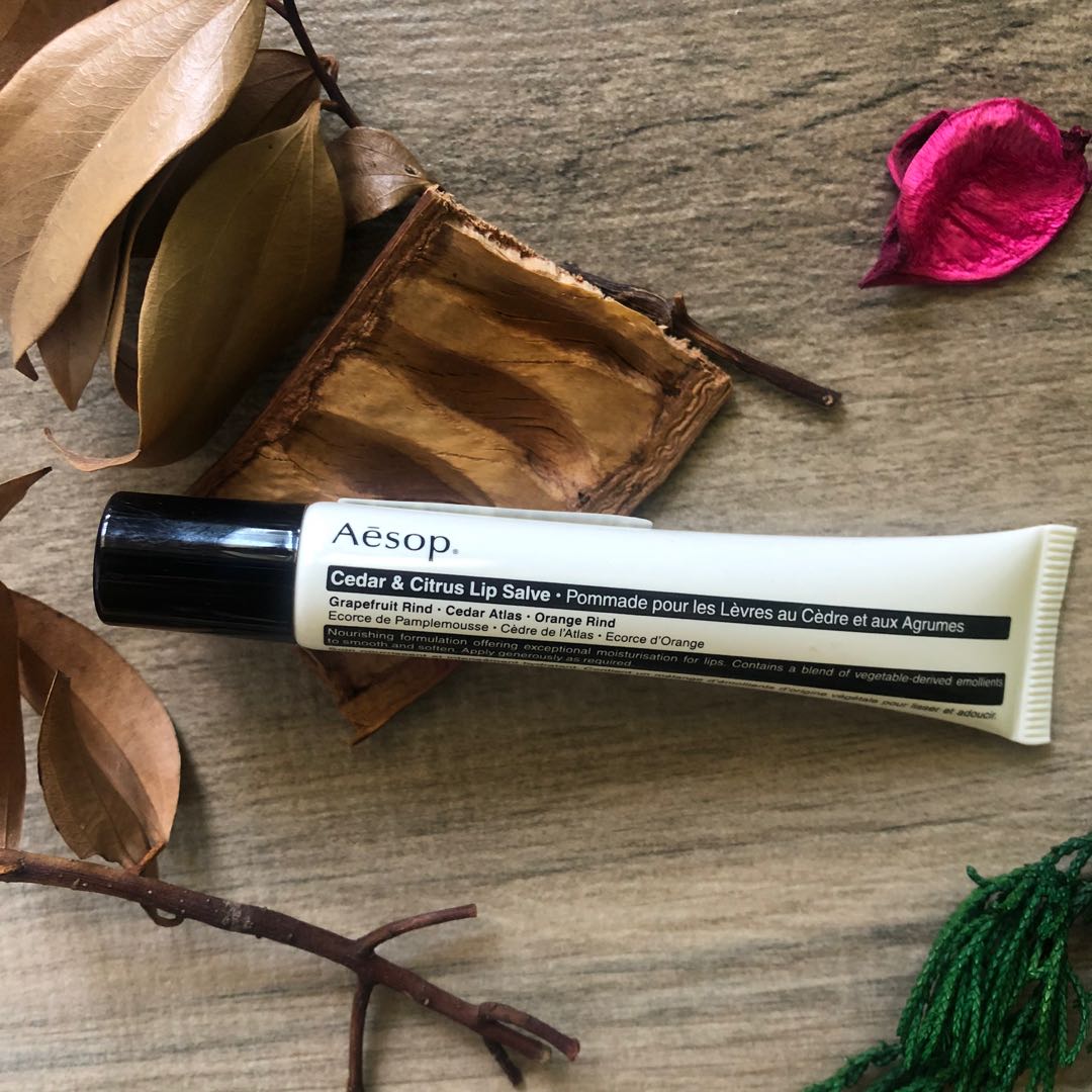 【全新】Aesop 雪松橙香護唇膏Cedar & Citrus Lip Salve, 健康及營養品, 保健食品, 維他命及補充品在旋轉拍賣