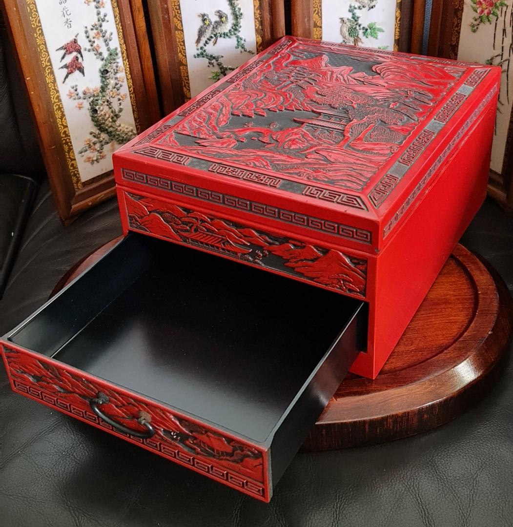 Antique lacquer collection box (14.5cm x 23cm x 30cm), Furniture & Home ...