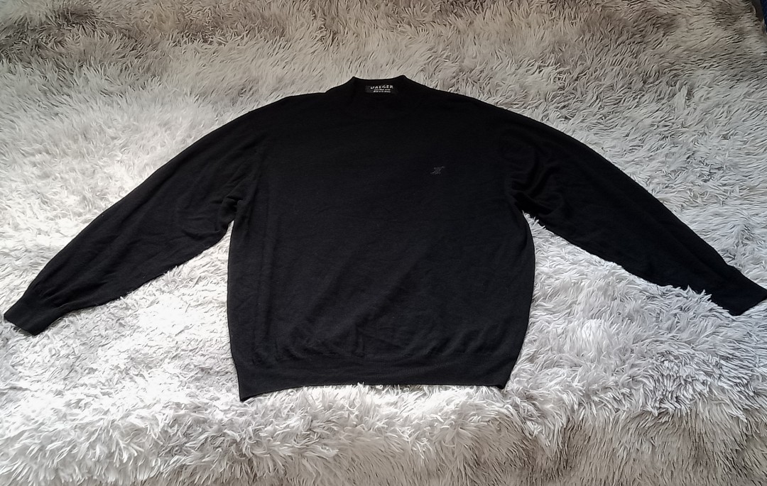 Jaeger Black Sweater men's, Men's Fashion, Coats, Jackets and Outerwear ...