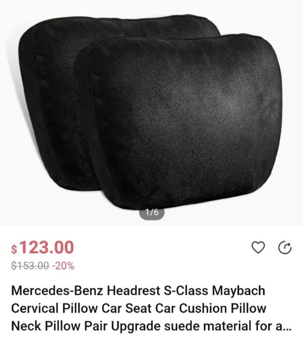 BNIB Black Mercedes Maybach Style Pillow, Car Accessories, Accessories ...