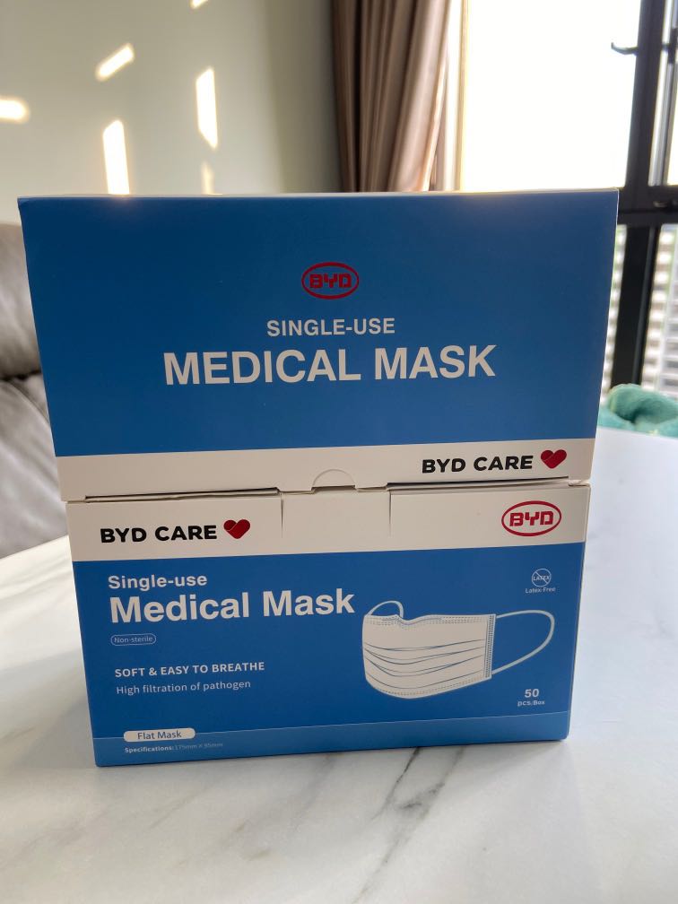 BYD Care - Surgical face mask, Health & Nutrition, Face Masks & Face ...