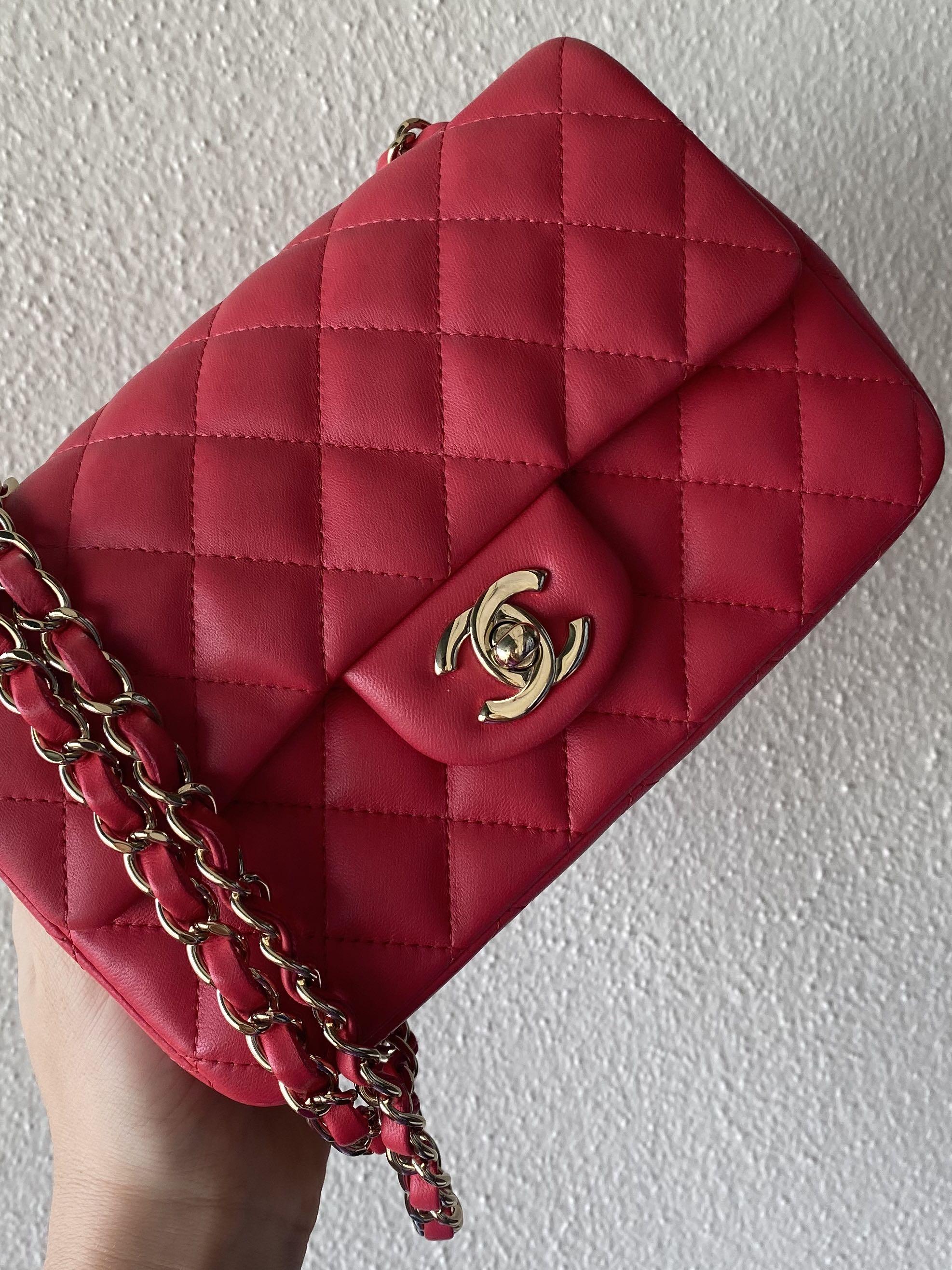Chanel mini rectangular red #24, Luxury, Bags & Wallets on Carousell