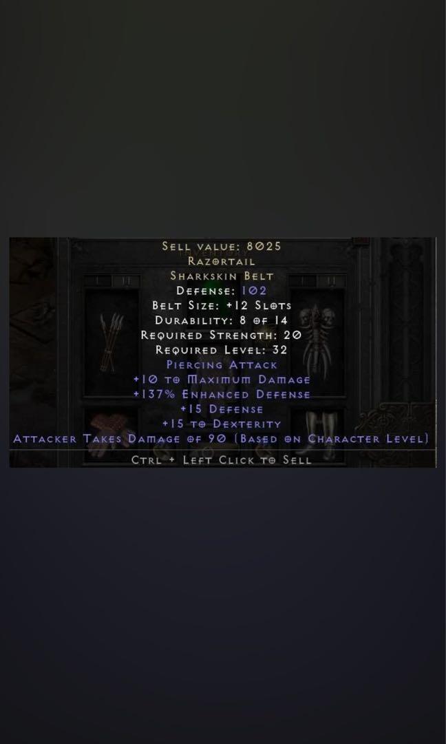 Diablo 2 razor tail, Video Gaming, Gaming Accessories, In-Game Products ...