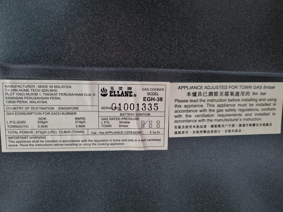 Ellane EG 38 Gas Hob, TV & Home Appliances, Kitchen Appliances, Hobs ...