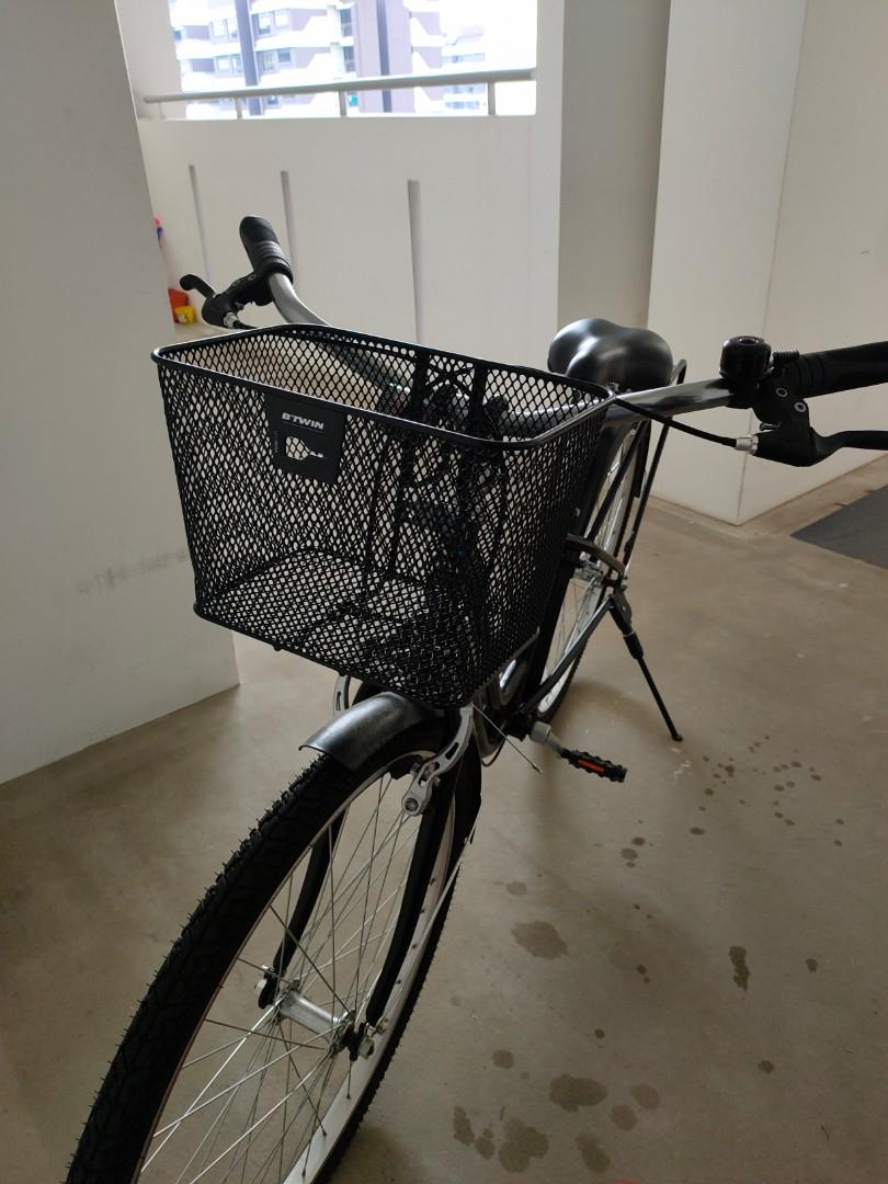 Elops 100 low frame 26in single speed city bike (Black), Sports ...