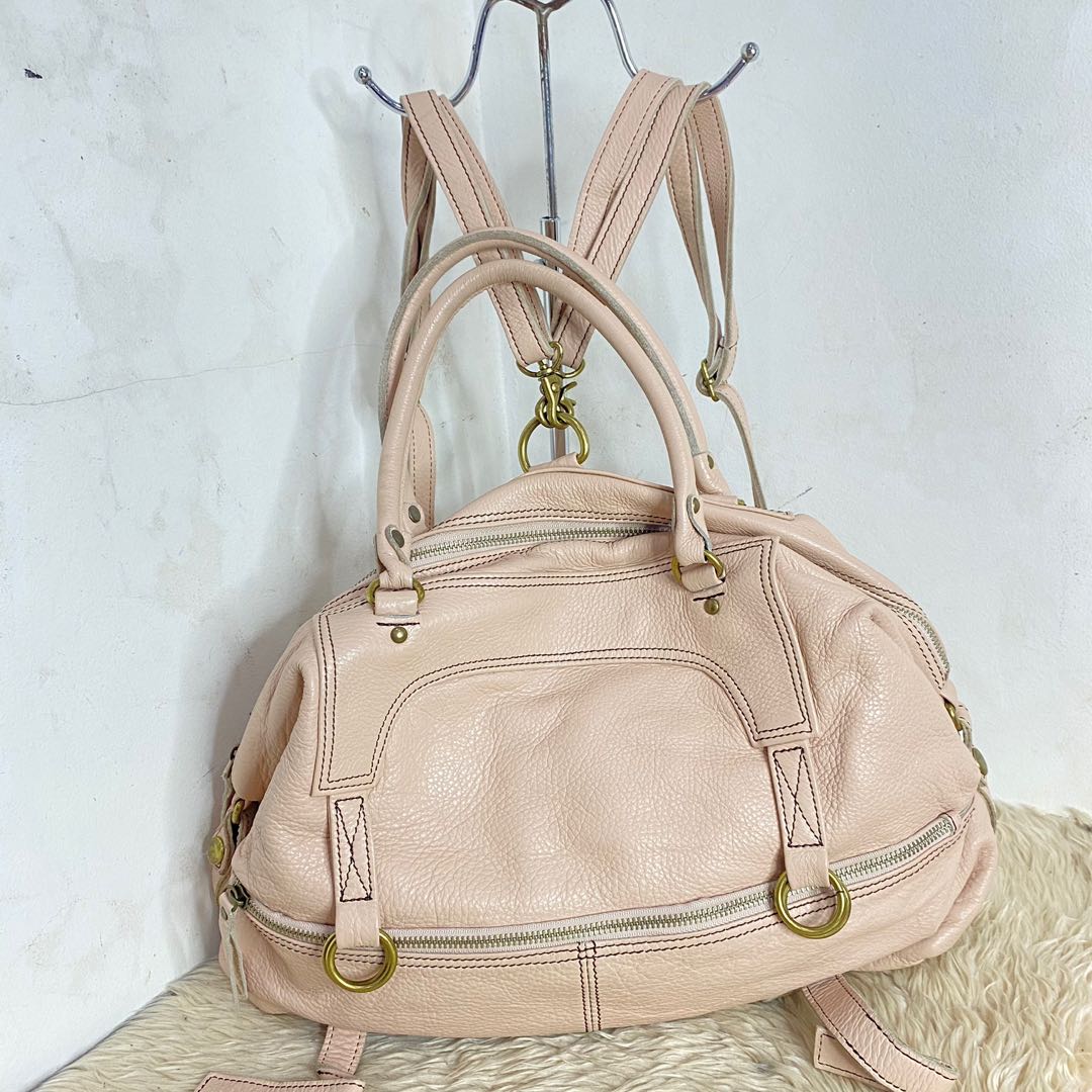 Ensoen Leather Two Way Backpack Shoulder Bag, Women's Fashion, Bags ...