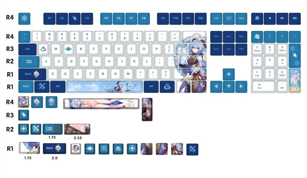 Ganyu Custom Keycap Set, Computers & Tech, Parts & Accessories ...
