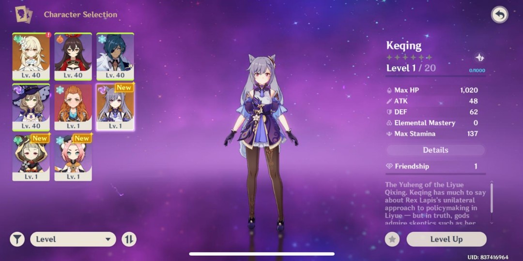 Genshin Impact Keqing 9.9k primos, Video Gaming, Gaming Accessories ...