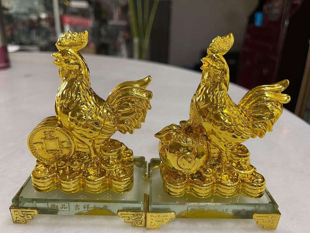 Gold Rooster Statue, Furniture & Home Living, Home Decor, Other Home ...