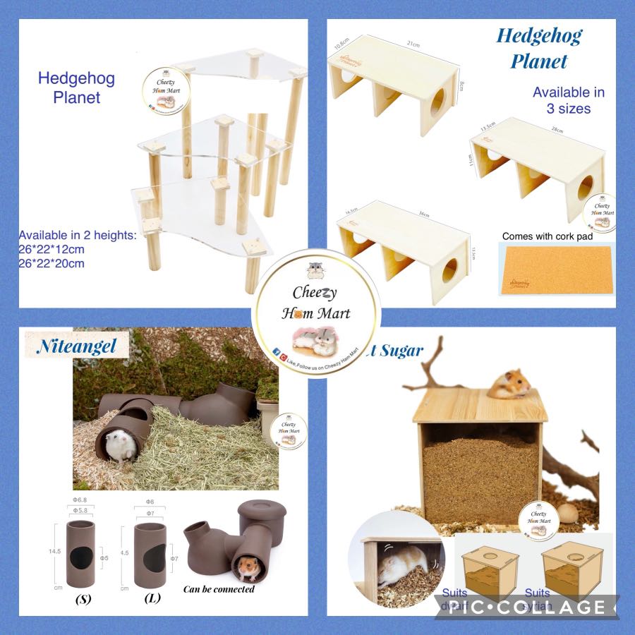 Hamster hideout acrylic platform burrow digging box ceramic, Pet ...