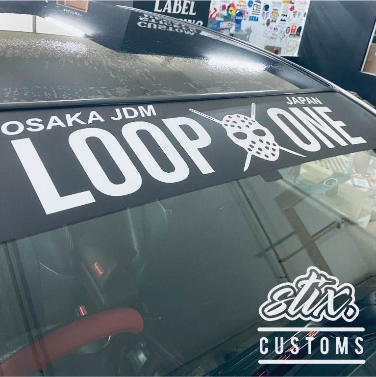 Loop One JDM Sunshade Decal, Car Accessories, Accessories on Carousell