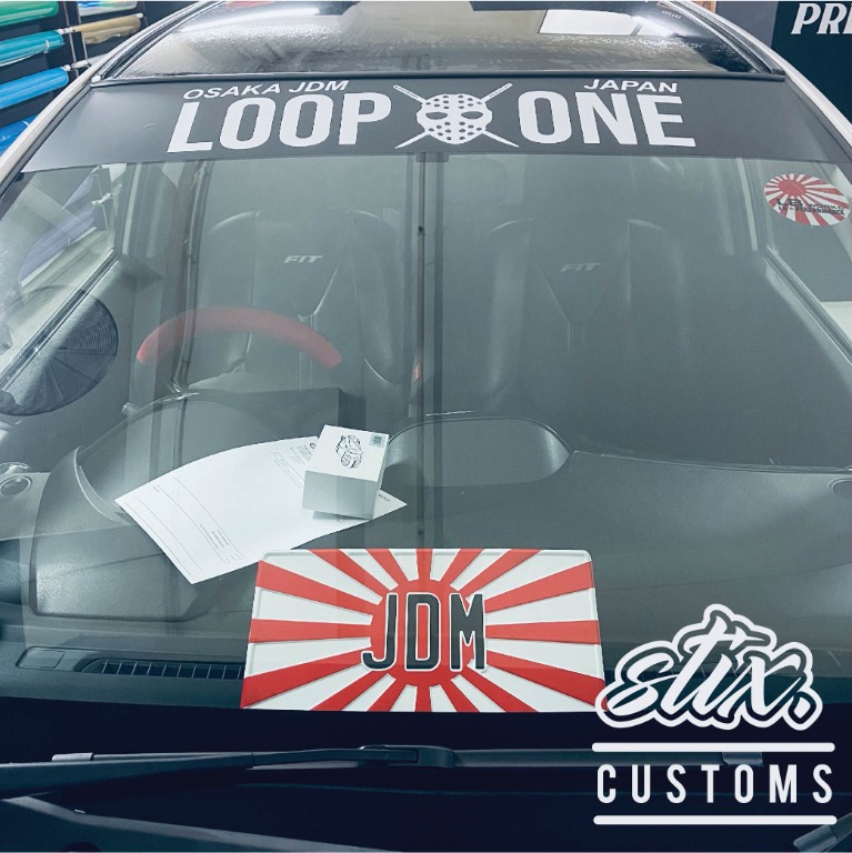 Loop One JDM Sunshade Decal, Car Accessories, Accessories on Carousell
