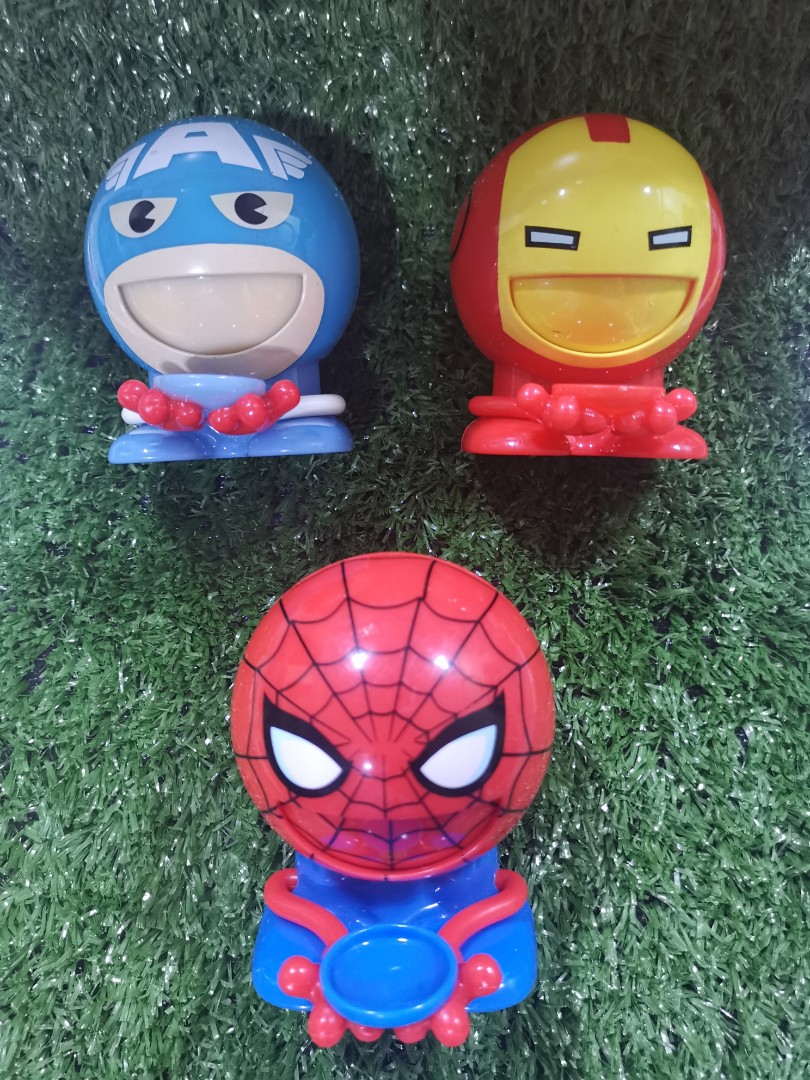 Marvel Candy Dispenser Bundle - Iron Man- Captain America- Spiderman ...