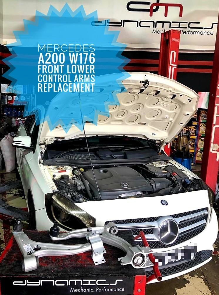 Mercedes A180/A200 W176: Original front lower control arms replacement ...