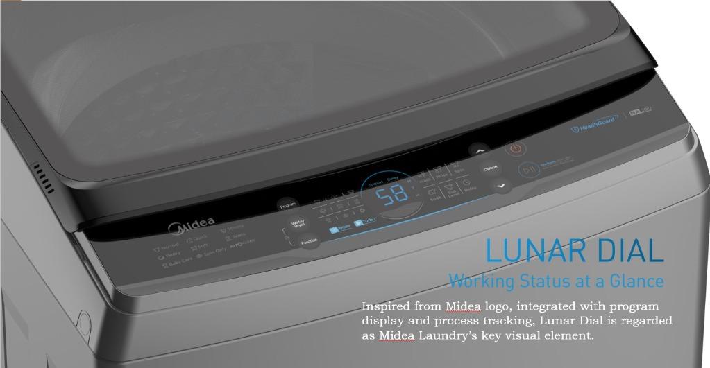 MIDEA LUNAR DIAL SERIES 8.5KG TOP LOAD WASHING MACHINE MA200W85, TV ...