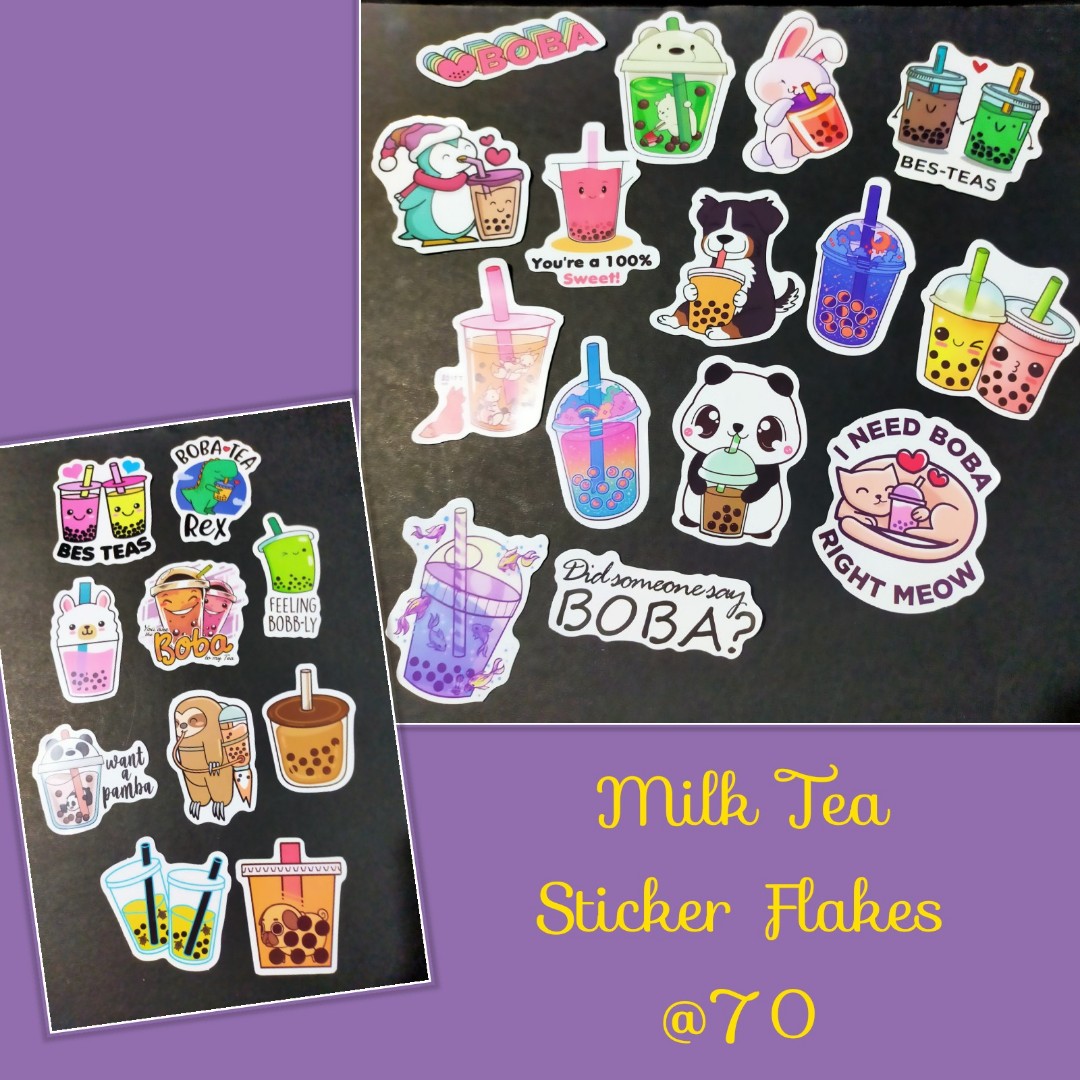 Milk Tea Sticker Flakes, Hobbies & Toys, Stationary & Craft, Other ...