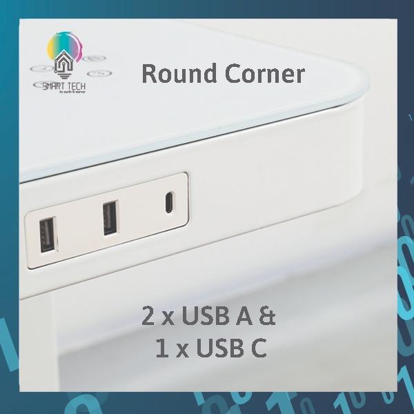 Motorized Glass Top Ergonomic Stand Up Desk Dual Motor Electric Height ...