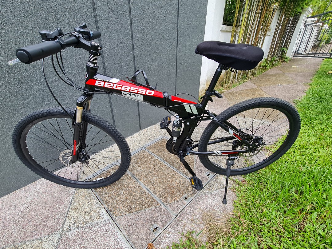 26" 21 speed, foldable mountain bike, Begasso black foldies., Sports ...