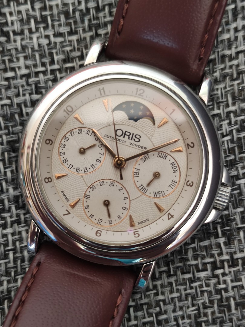 Oris Moonphase Automatic Early 90s, Luxury, Watches on Carousell