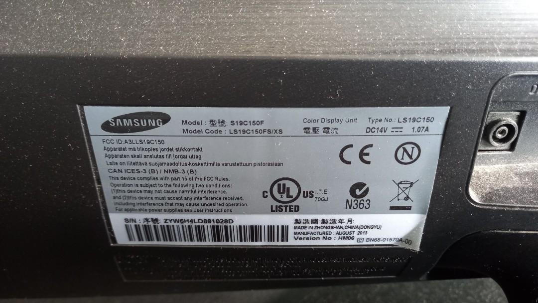 Samsung 19" Energy-efficient LED monitor S19C150F with Mega DCR ...