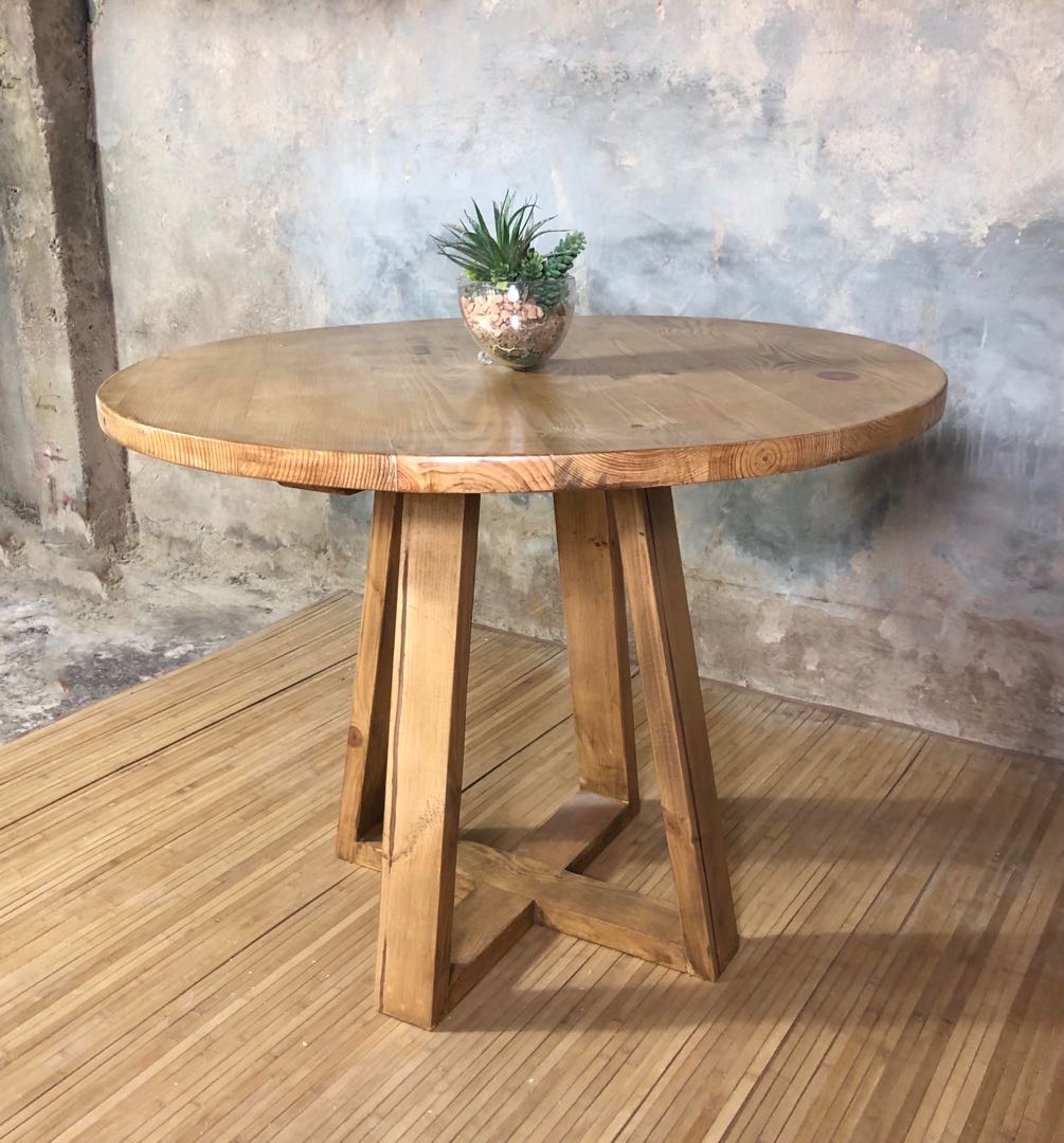 Scandinavian Solid Wooden Round Table, Furniture & Home Living ...