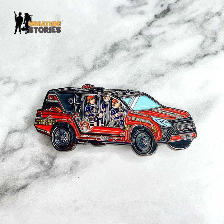 SCDF Red Rhino Light Fire Attack Vehicle Enamel Metal Pin Badge ...