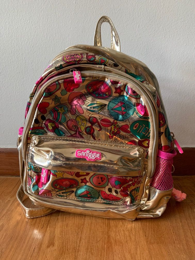 Smiggle gold backpack, Babies & Kids, Babies & Kids Fashion on Carousell
