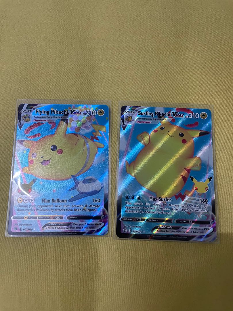 Surfing Pikachu & Flying Pikachu Vmax Set, Hobbies & Toys, Toys & Games ...