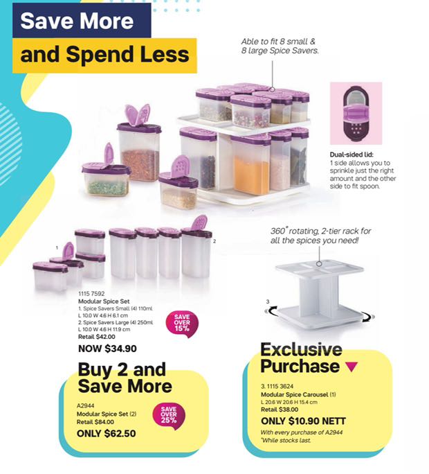 Tupperware Modular Spice Set (8), Furniture & Home Living, Kitchenware ...