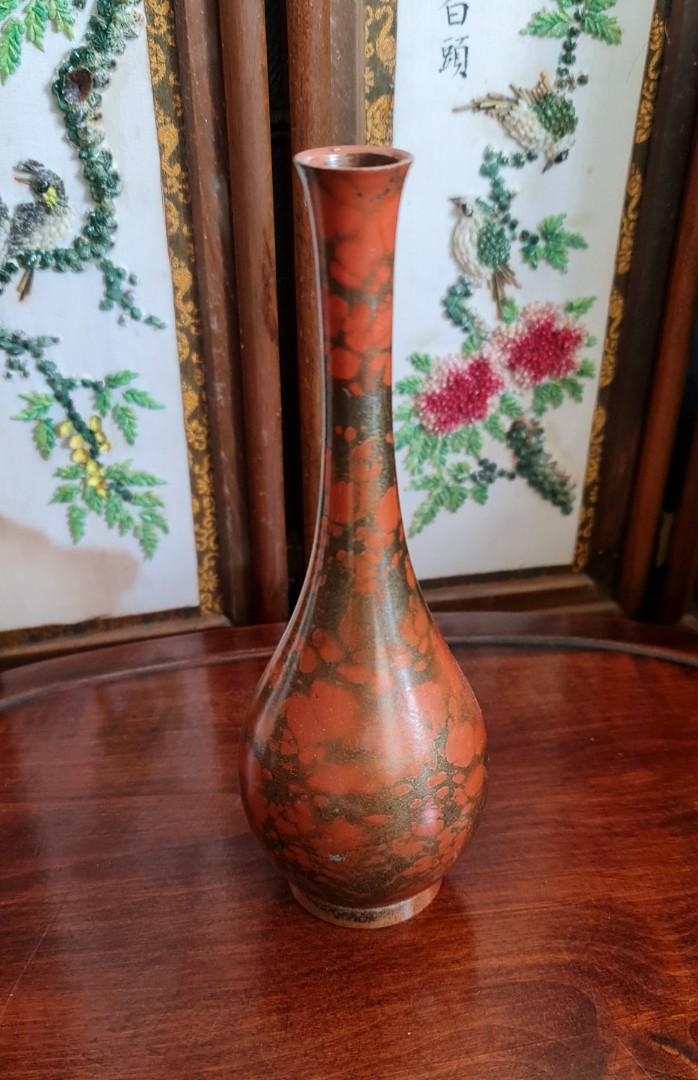 Vintage red copper vase (18.5cm x 6cm), Furniture & Home Living, Home ...