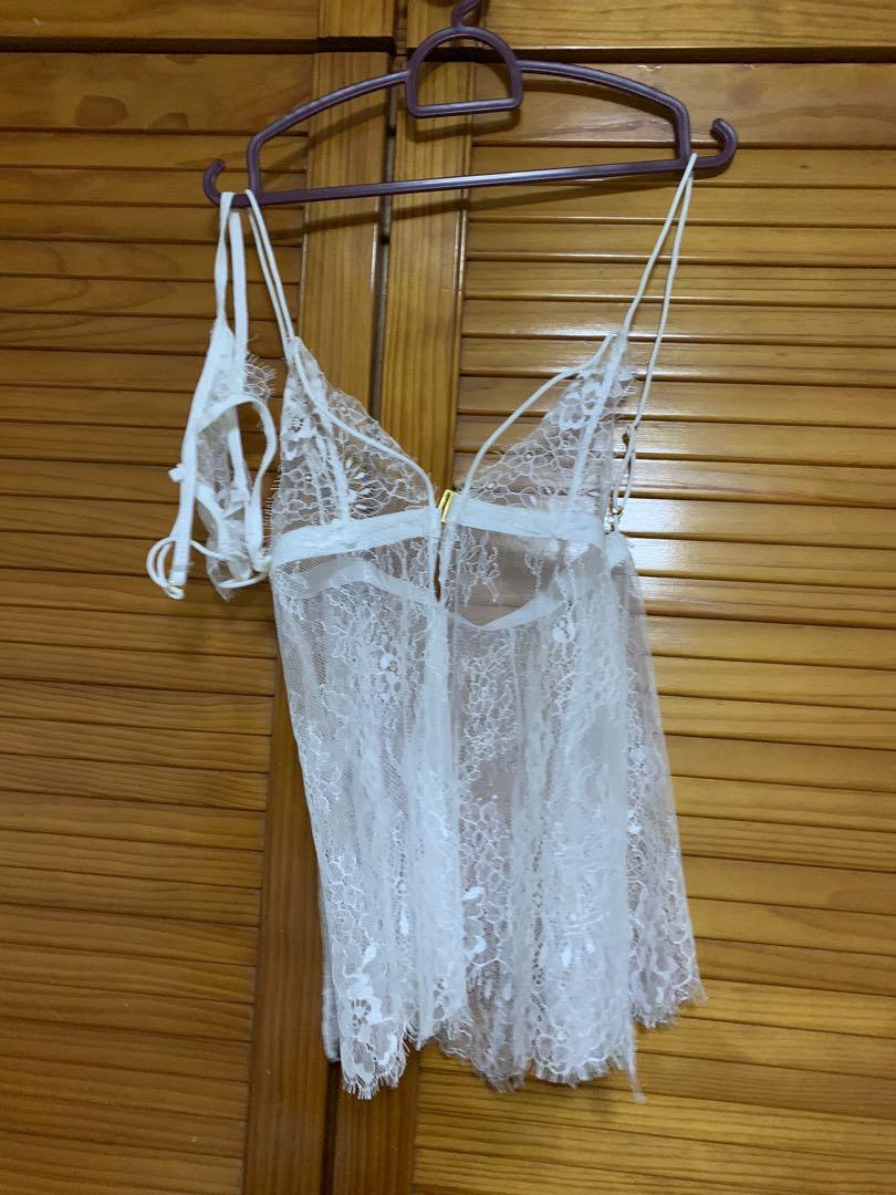 White lace w/ G string wear Petite size , Women's Fashion, New ...