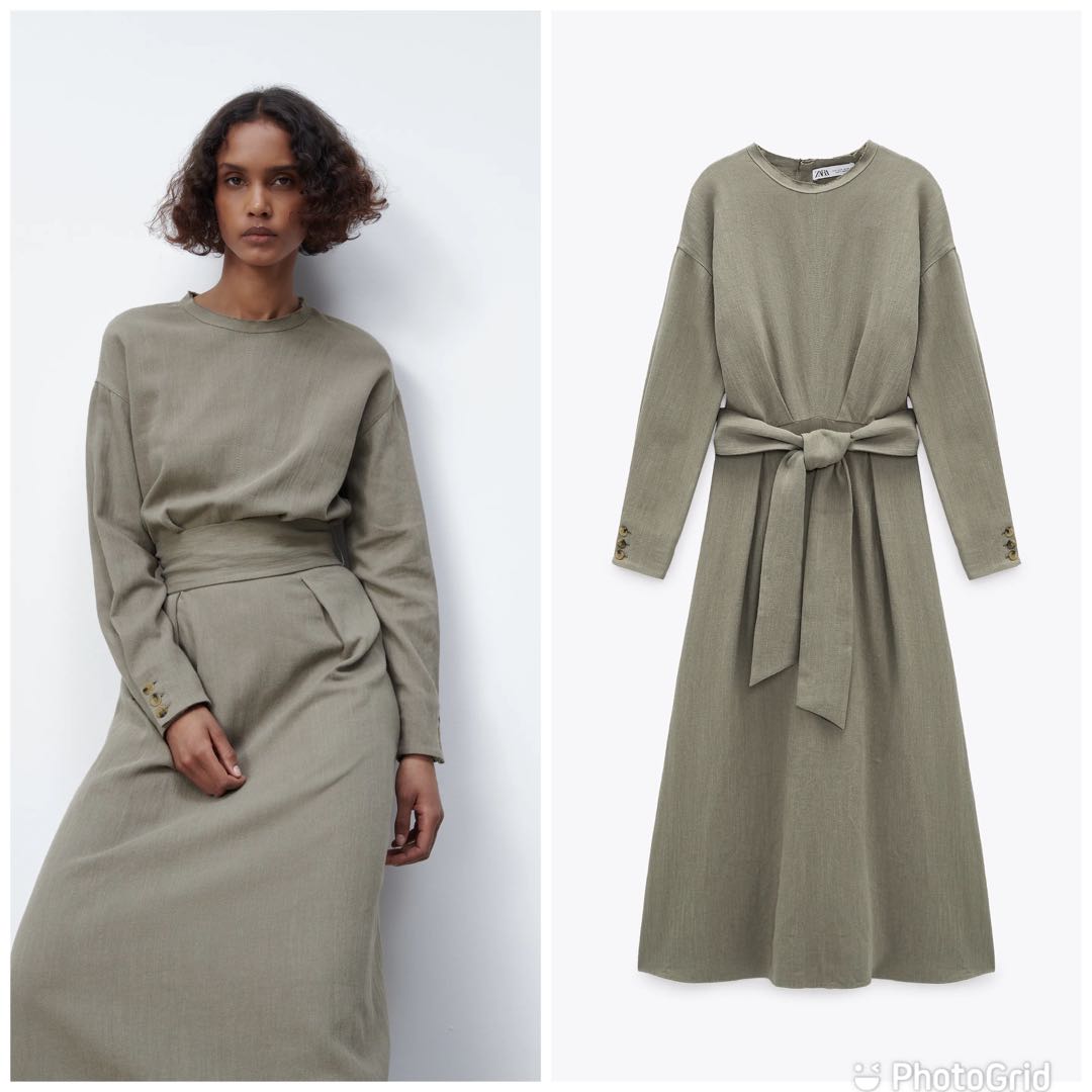 Zara linen dress, Women's Fashion, Dresses & Sets, Dresses on Carousell